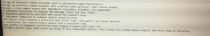 Solved Design An Interface Named Colorable With A Void 
