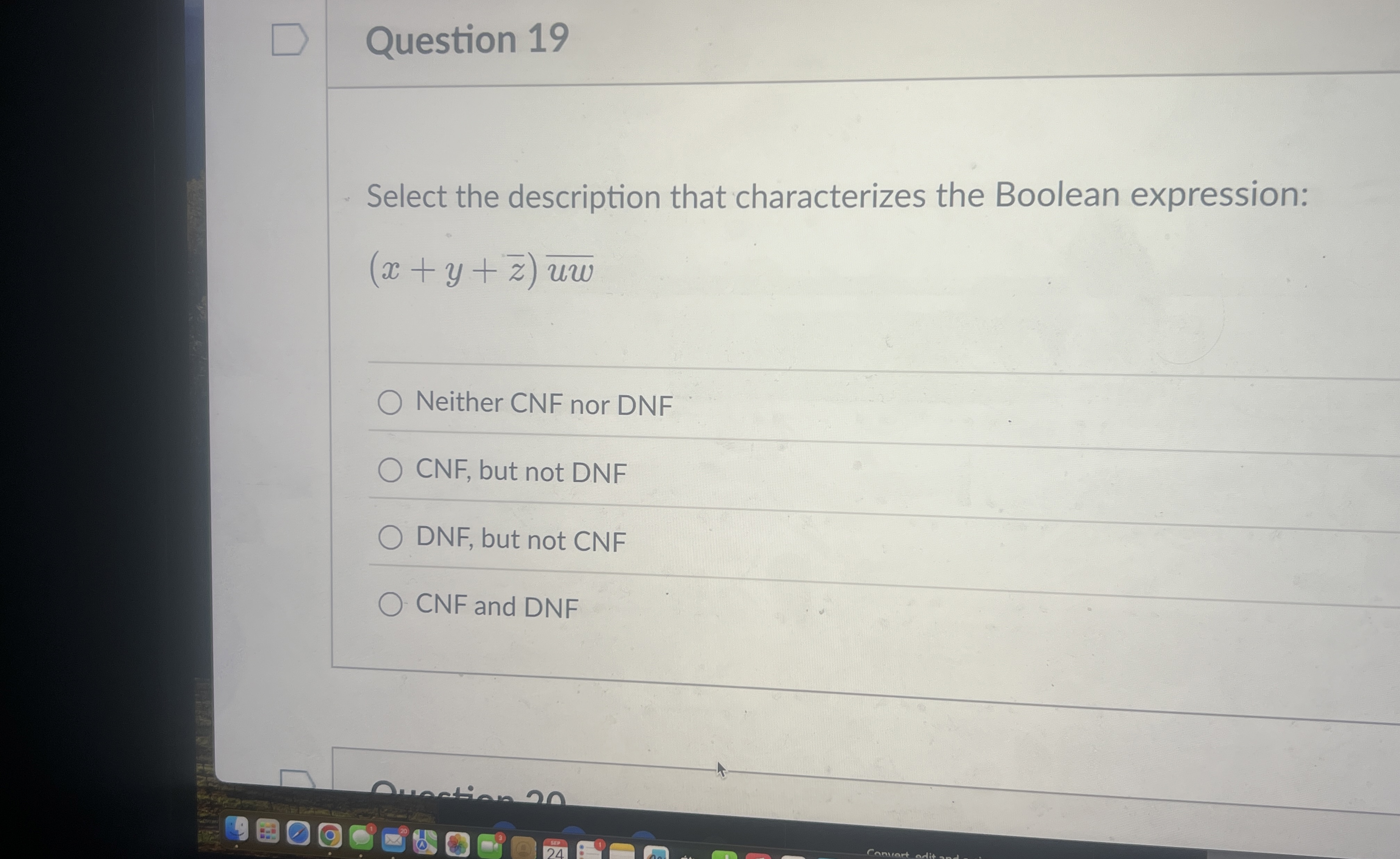 Solved Question 19Select the description that characterizes | Chegg.com