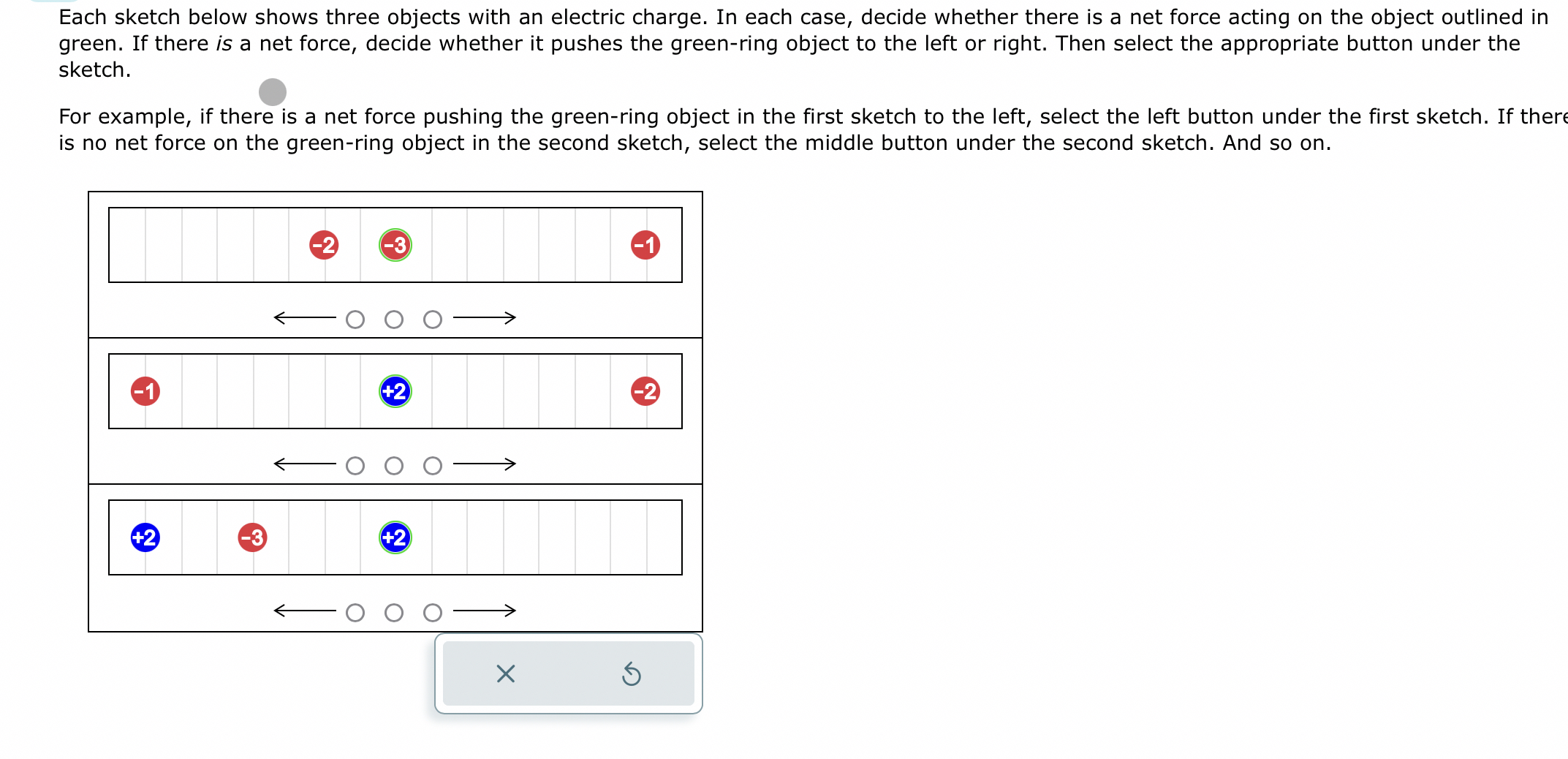 Solved Each sketch below shows three objects with an | Chegg.com