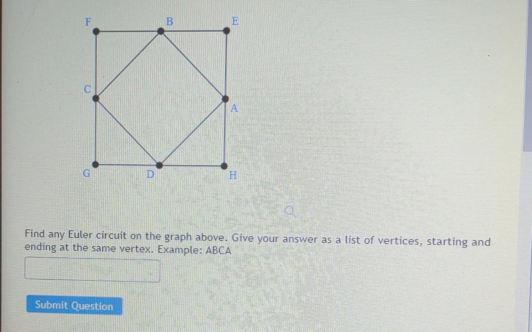 Solved Find any Euler circuit on the graph above. Give your | Chegg.com