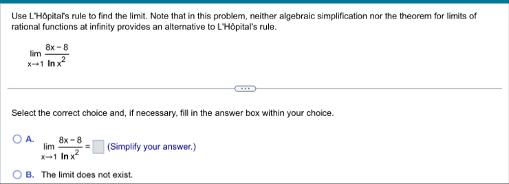 Solved Use L'Hôpital's rule to find the limit. ﻿Note that in | Chegg.com