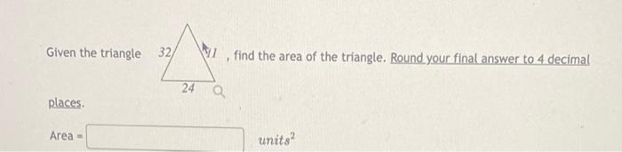 Solved Given the triangle 26/ 20 find the measure of angle A | Chegg.com