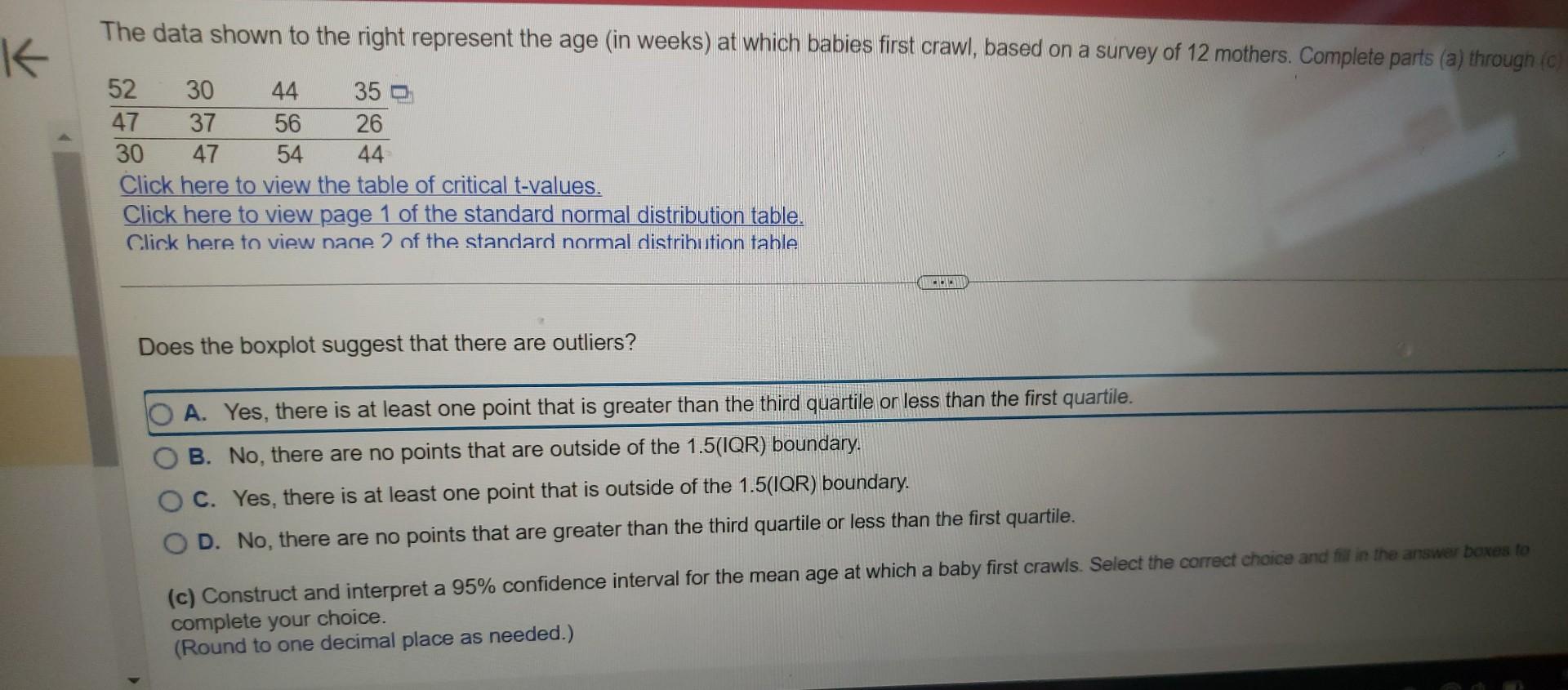 The data shown to the right represent the age (in | Chegg.com