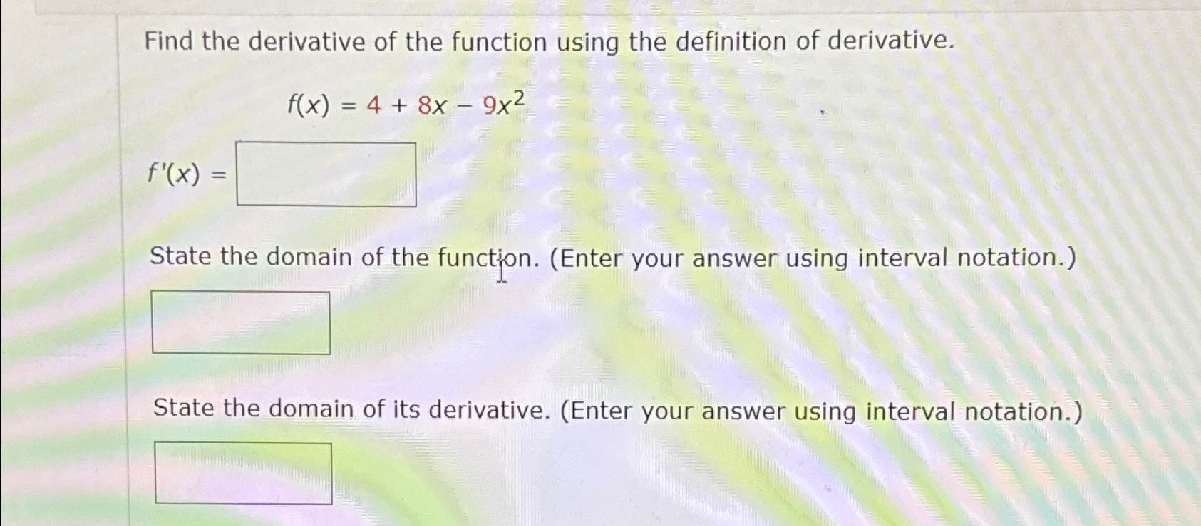 Solved Find the derivative of the function using the | Chegg.com