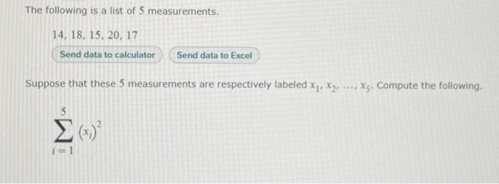 Solved The following is a list of 5 measurements. 14, 18, | Chegg.com