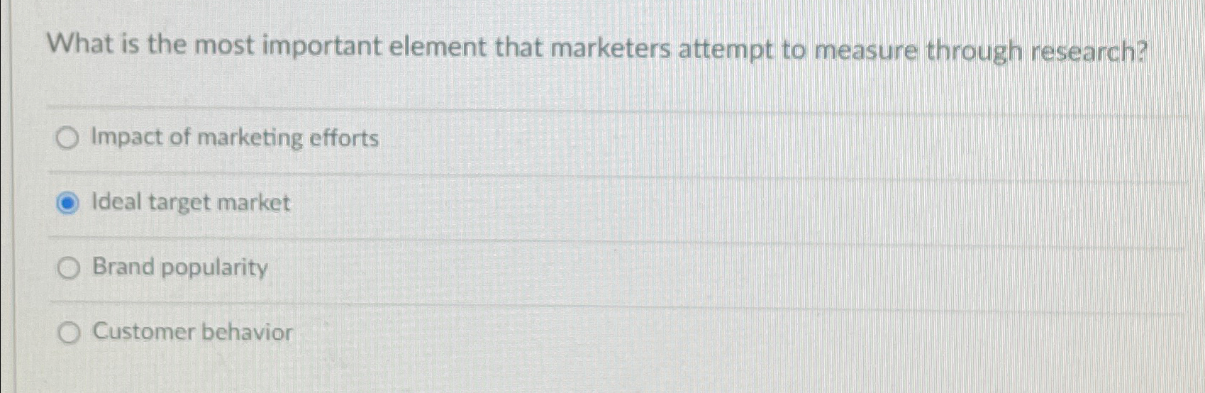 Solved What is the most important element that marketers | Chegg.com