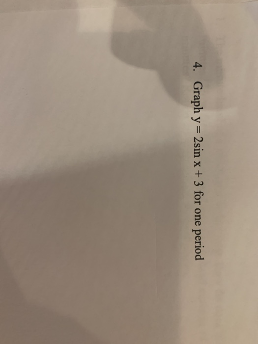 Solved 4. Graph y = 2sin x + 3 for one period | Chegg.com