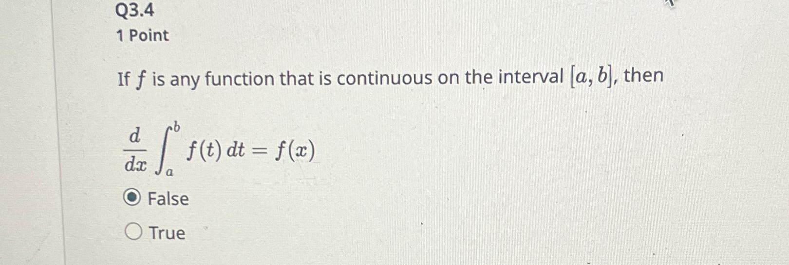 Solved Q3.41 ﻿PointIf f ﻿is any function that is continuous | Chegg.com
