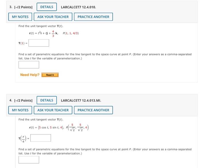 Solved Find the unit tangent vector T(t). | Chegg.com