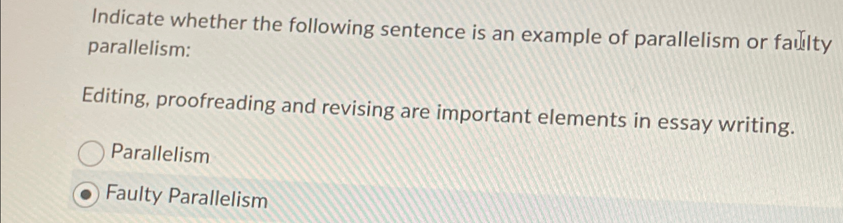 Solved Indicate whether the following sentence is an example | Chegg.com