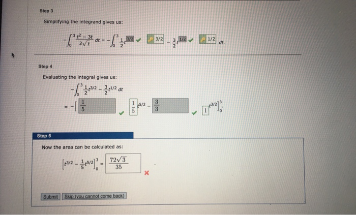Solved Step 3 Simplifying the integrand gives us: 1/2 dt - | Chegg.com