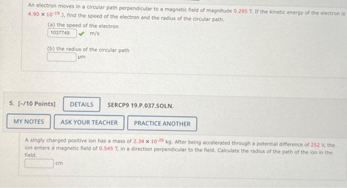 Solved An electron moves in a circular path perpendicular to | Chegg.com