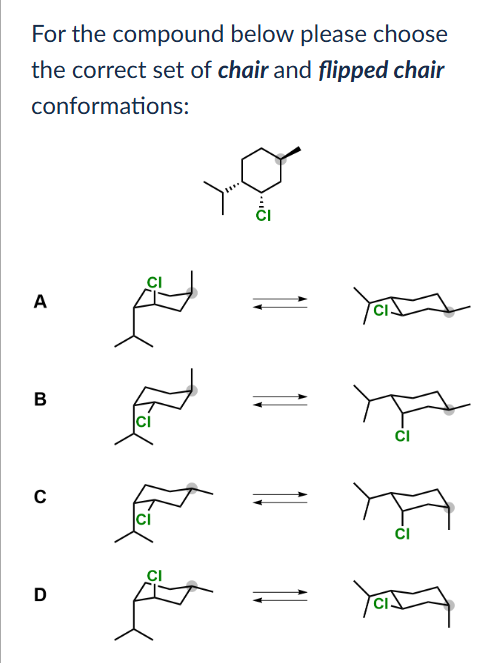 Solved For the compound below please choose the correct set | Chegg.com