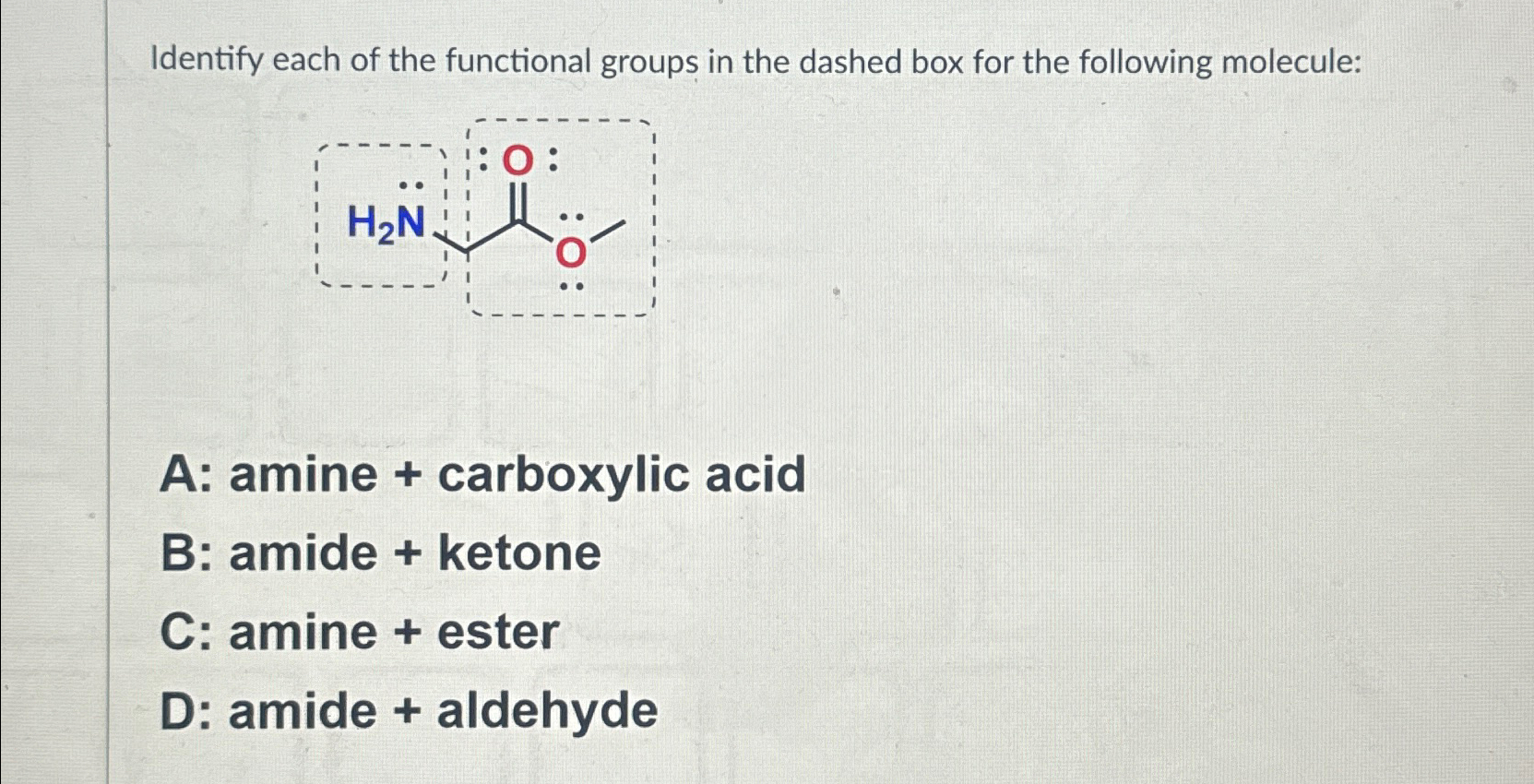 Solved Identify each of the functional groups in the dashed | Chegg.com