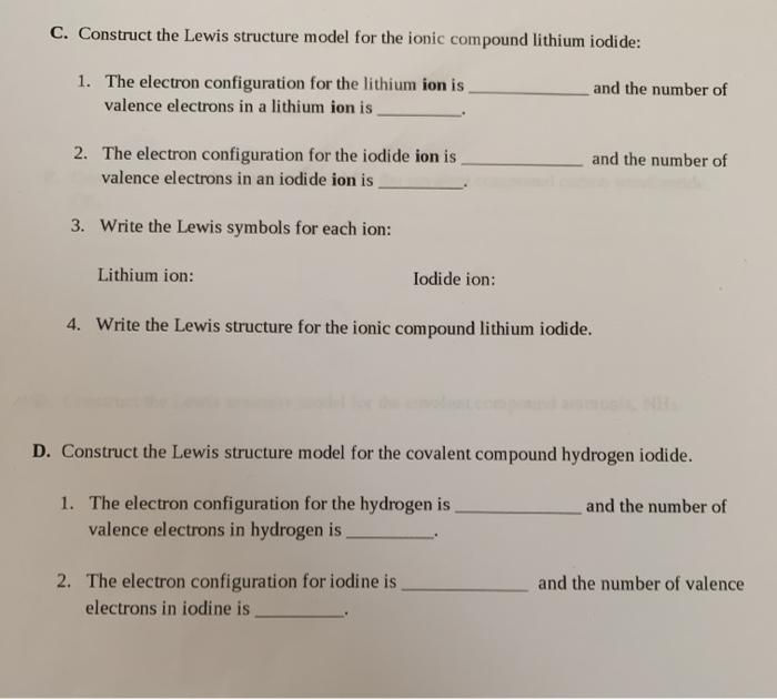 Solved C. Construct the Lewis structure model for the ionic | Chegg.com