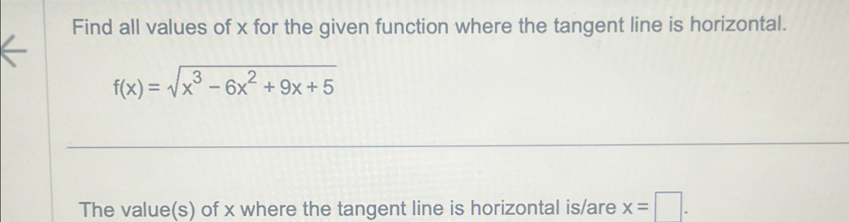 Solved Find all values of x ﻿for the given function where | Chegg.com