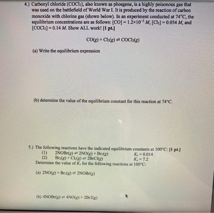 Solved 1.) Write reaction quotients for the following | Chegg.com