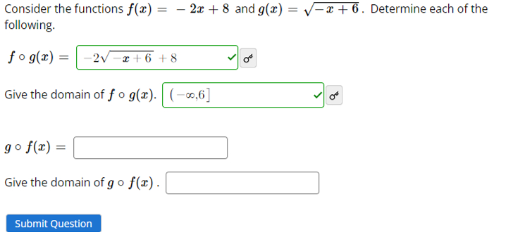 Solved Consider the functions f(x)=-2x+8 ﻿and g(x)=-x+62. | Chegg.com