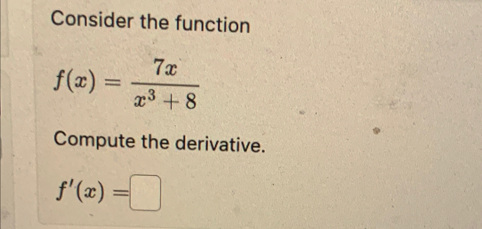 Solved Consider The Functionf X 7xx3 8compute The