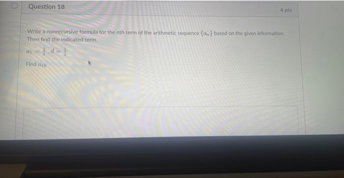 Solved Write a nonrecursive formula for the nth term of the | Chegg.com