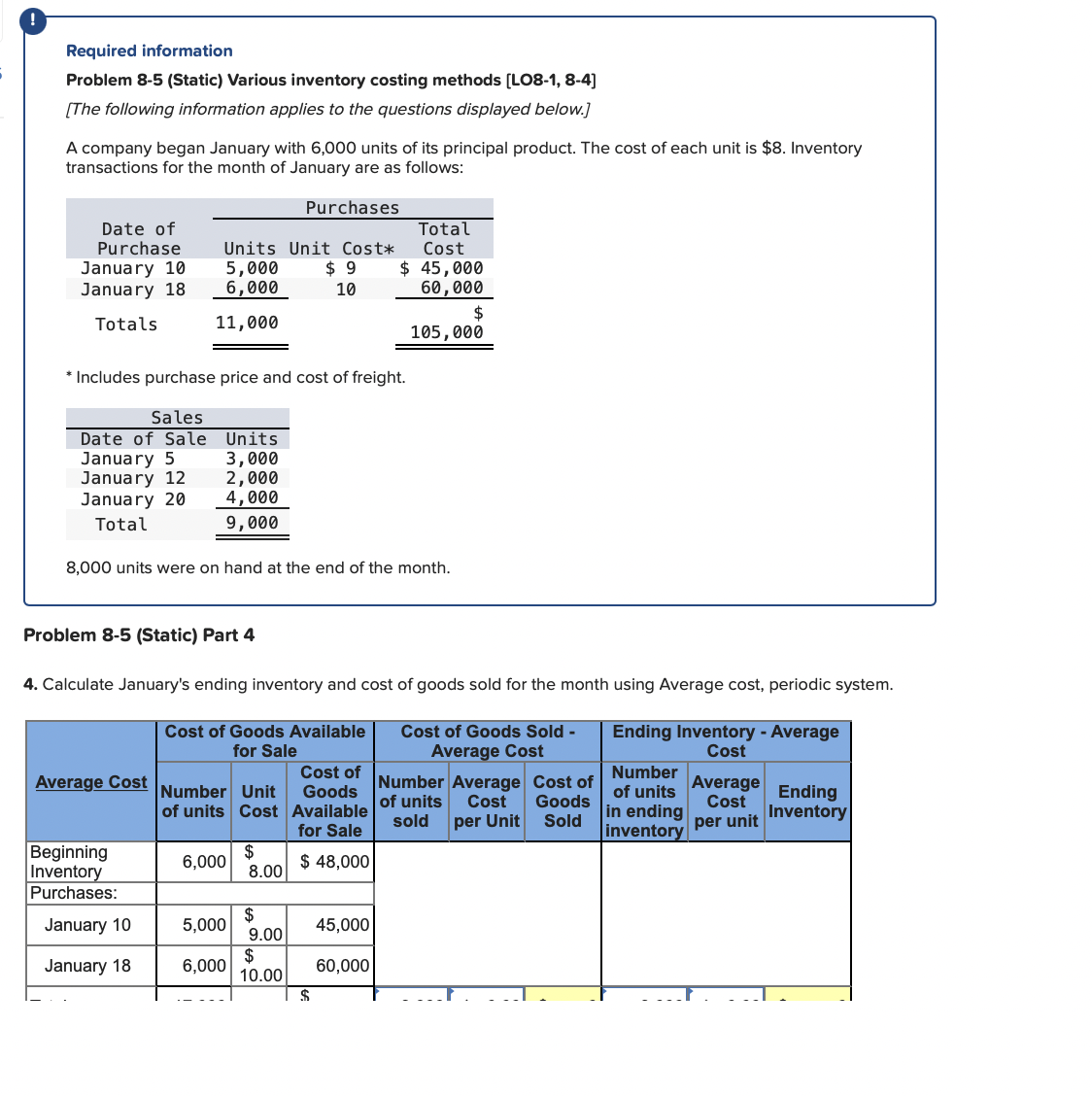 Solved Required informationProblem 8-5 (Static) Various | Chegg.com Solved Required informationProblem 8-5 (Static) Various | Chegg.com