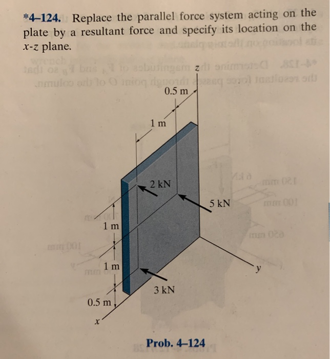 Solved *4–124. Replace the parallel force system acting on | Chegg.com