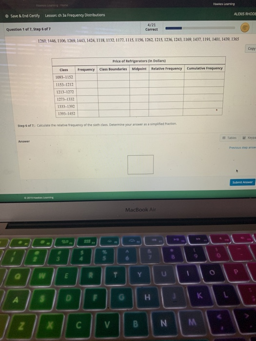 Solved Save & End Certify Lessons ch 3a Frequency | Chegg.com
