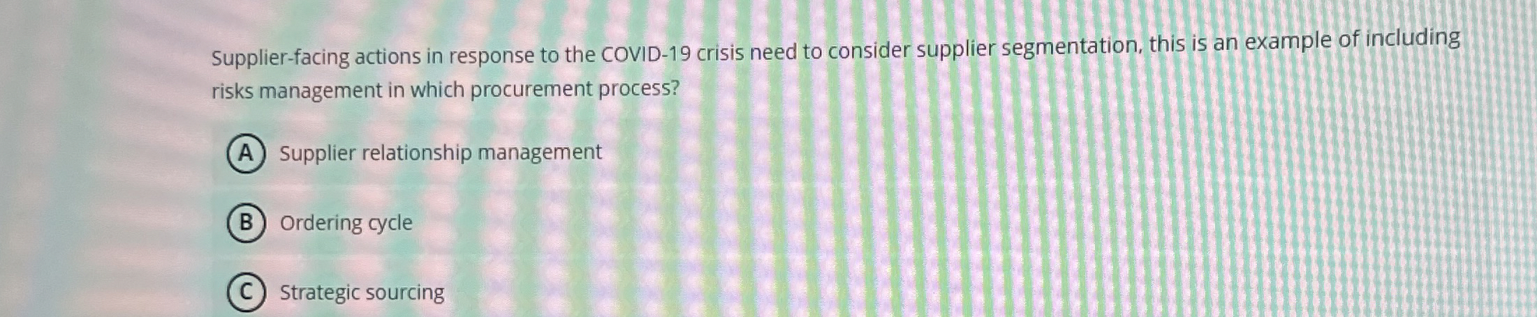 Solved Supplier-facing actions in response to the COVID-19 | Chegg.com
