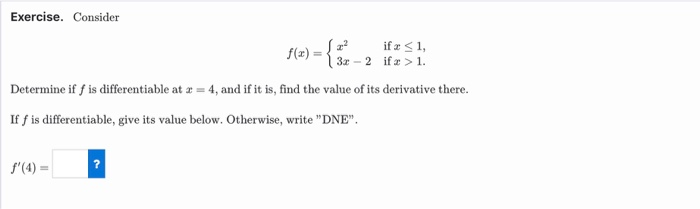 Solved Exercise. Consider for f(3) = if 1. | Chegg.com