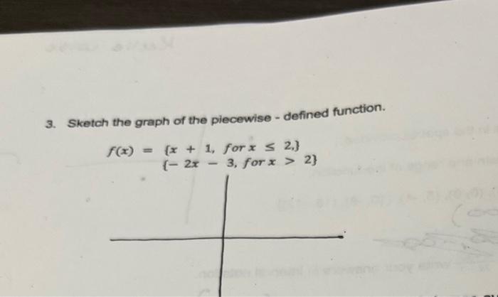 Solved 3. Sketch the graph of the piecewise - defined | Chegg.com