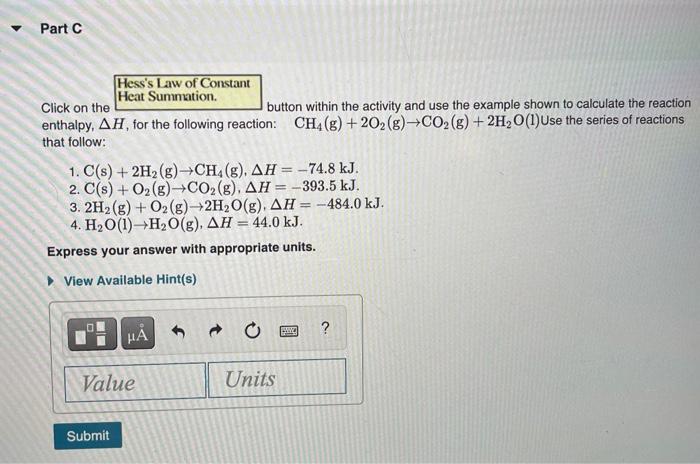 Solved Part A - Click the AH is an Extensive Property button | Chegg.com
