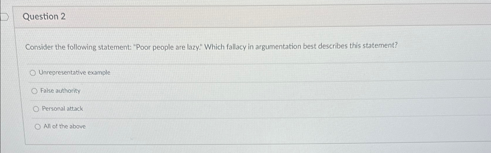 Solved Question 2Consider the following statement: Solved Question 2Consider the following statement:
