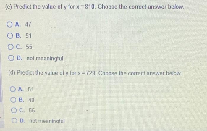 Solved Find the equation of the regression line for the | Chegg.com