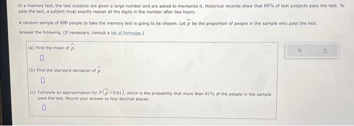 Solved In a memory test, the test subjects are given a large | Chegg.com