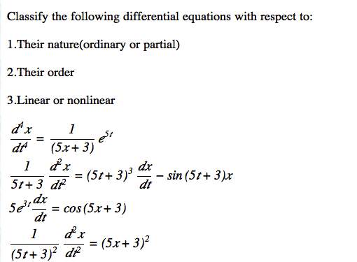 Solved Classify the following differential equations with | Chegg.com
