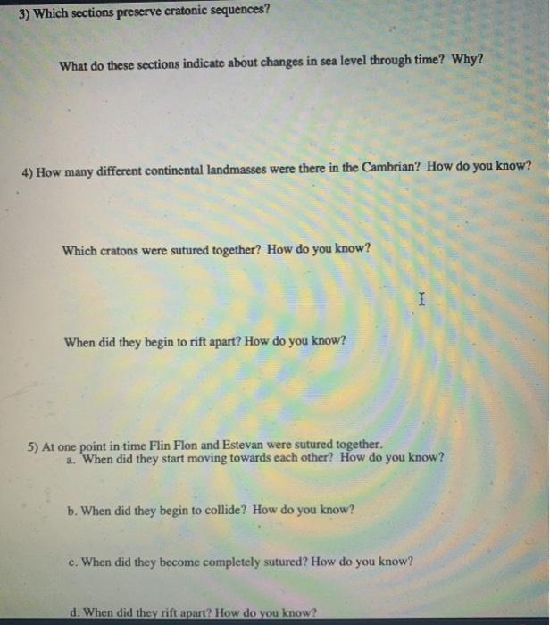 Solved 3) Which sections preserve cratonic sequences? What | Chegg.com