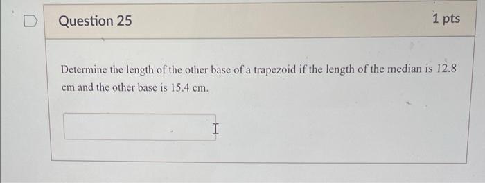 Solved Determine the length of the other base of a trapezoid | Chegg.com