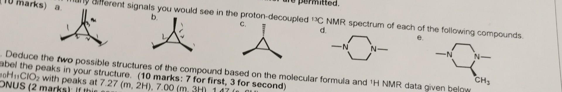 Solved Deduce the two possible structures of the compound | Chegg.com