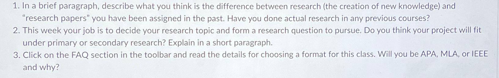 Solved In a brief paragraph, describe what you think is the | Chegg.com