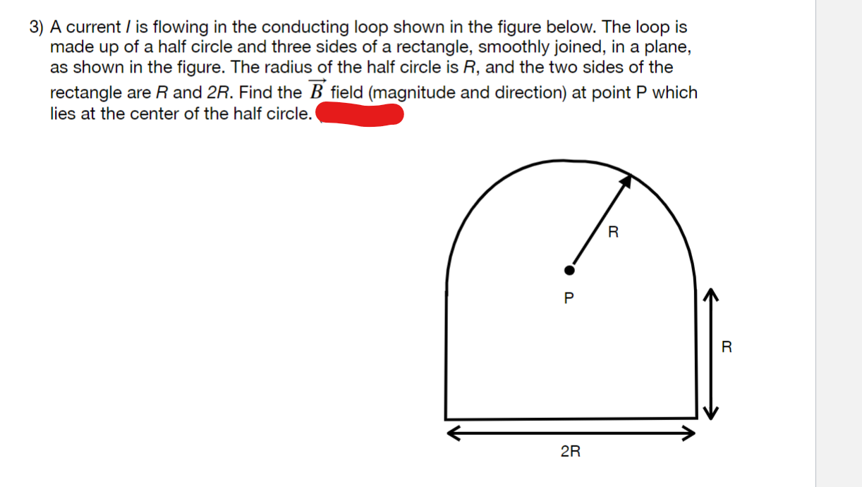 Solved A current / ﻿is flowing in the conducting loop shown | Chegg.com