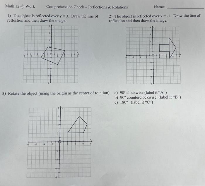 Solved Math 12 @ Work Comprehension Check-Reflections & | Chegg.com