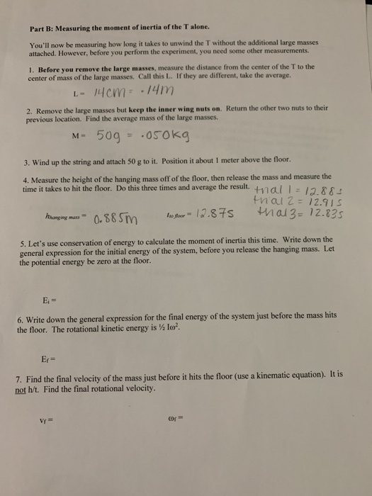 Solved Lab 9: Moment of Inertia and Angular Acceleration | Chegg.com