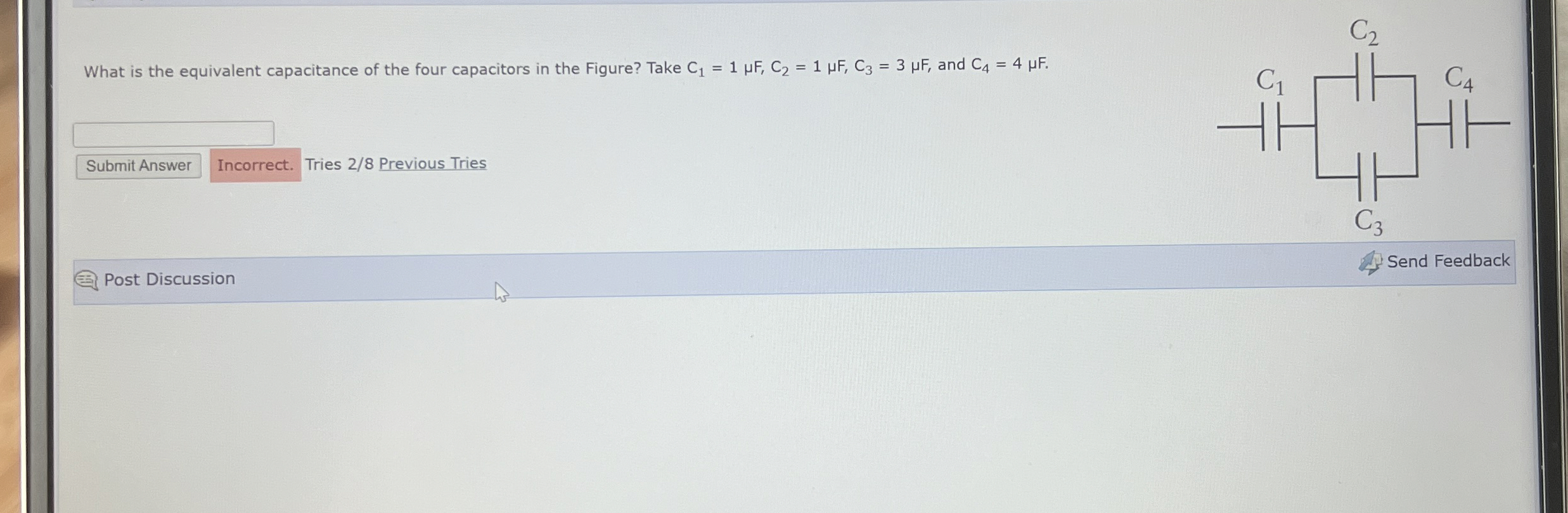 Solved What is the equivalent capacitance of the four | Chegg.com