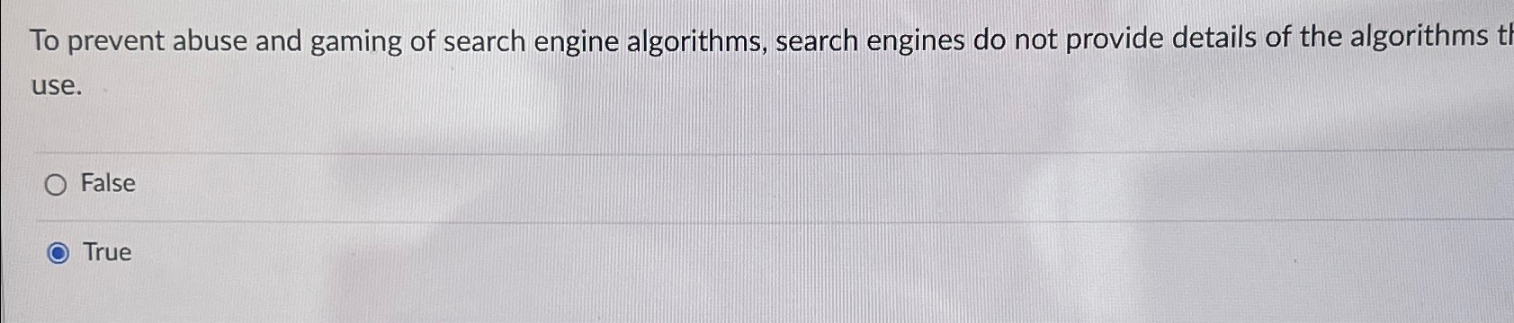 Solved To prevent abuse and gaming of search engine | Chegg.com