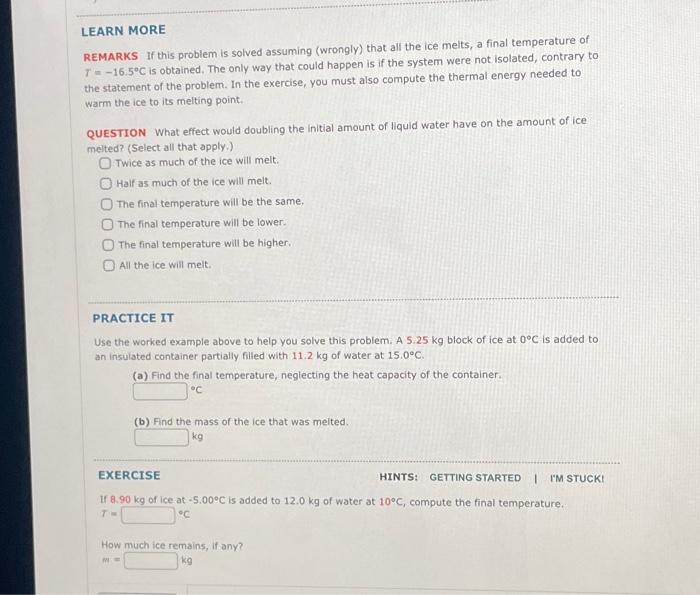 Solved LEARN MORE REMARKS If this problem is solved assuming | Chegg.com