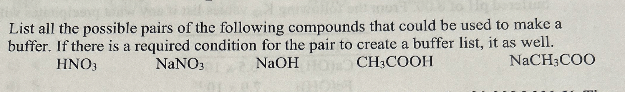 Solved List all the possible pairs of the following | Chegg.com