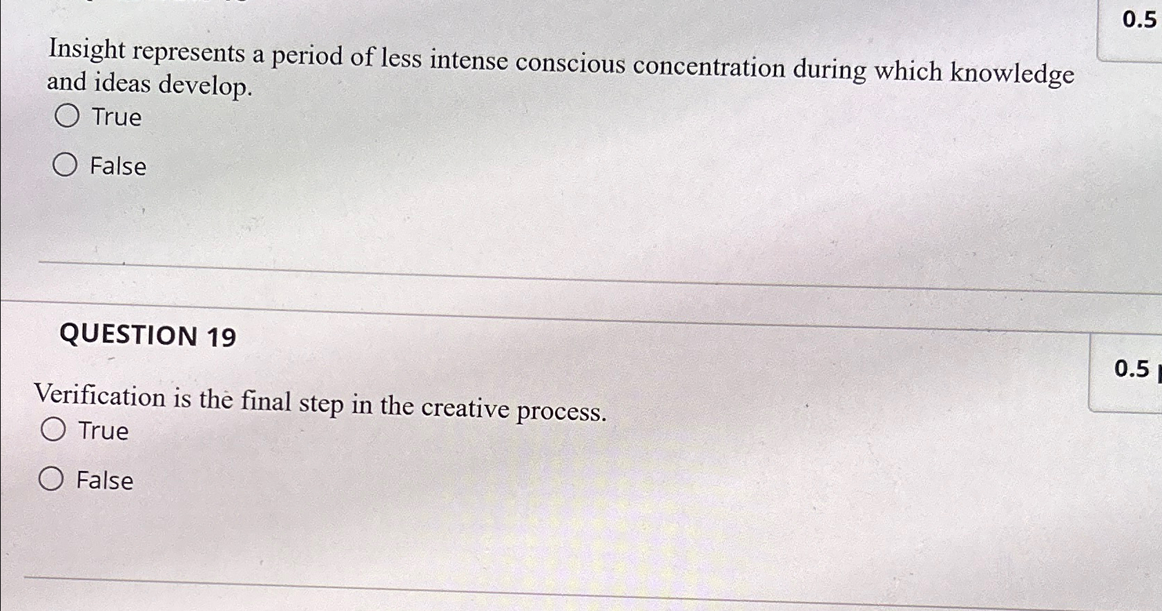 Solved Insight represents a period of less intense conscious | Chegg.com