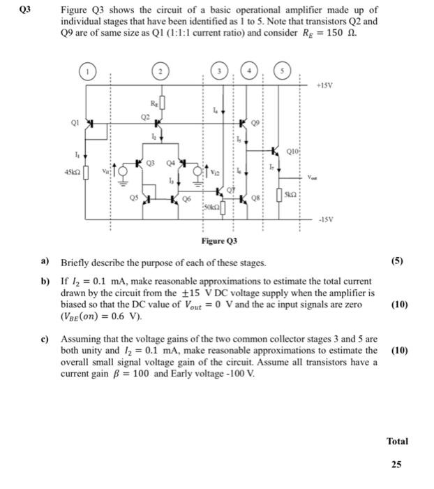 Q3 Figure Q3 shows the circuit of a basic operational | Chegg.com