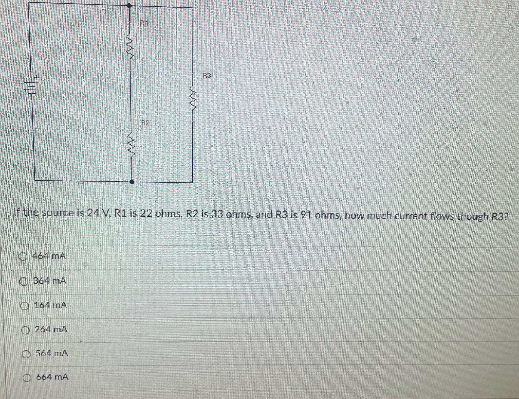 Solved If the source is 24V,R1 ﻿is 22 ﻿ohms, R2 ﻿is 33 | Chegg.com