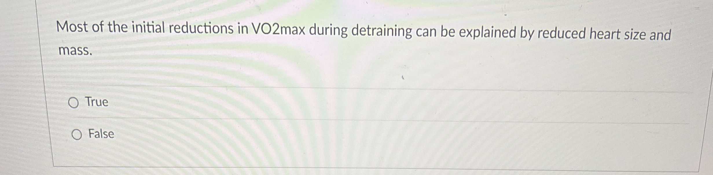 Solved Most of the initial reductions in VO2max during | Chegg.com